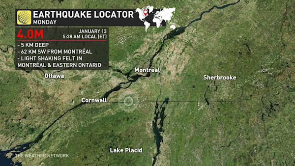 Magnitude 4.0 earthquake strikes Quebec, rumbles felt in eastern ...
