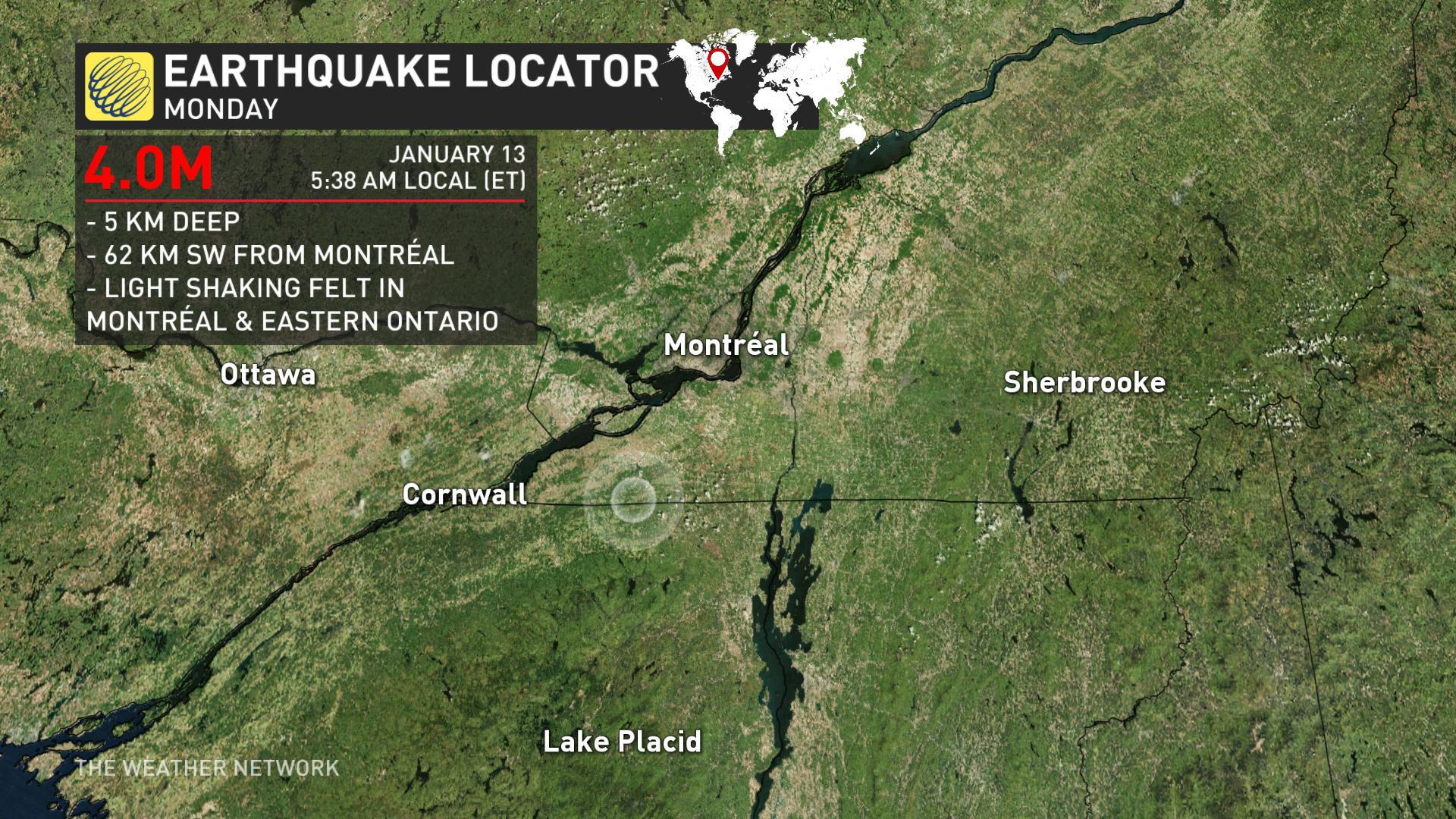 Magnitude 4.0 earthquake strikes Quebec, rumbles felt in eastern ...