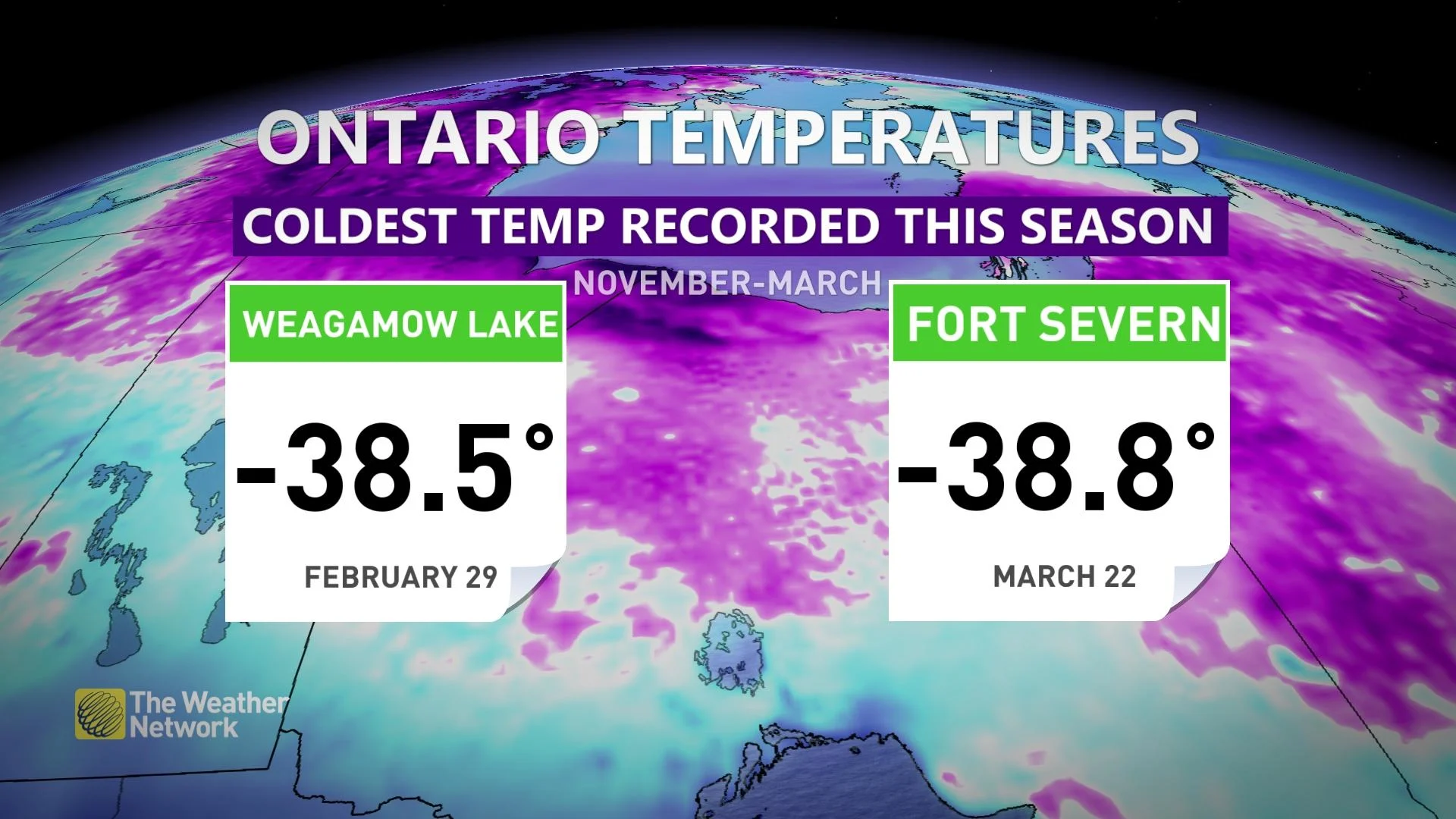 A new record, spring brings Ontario its coldest winter temperature ...