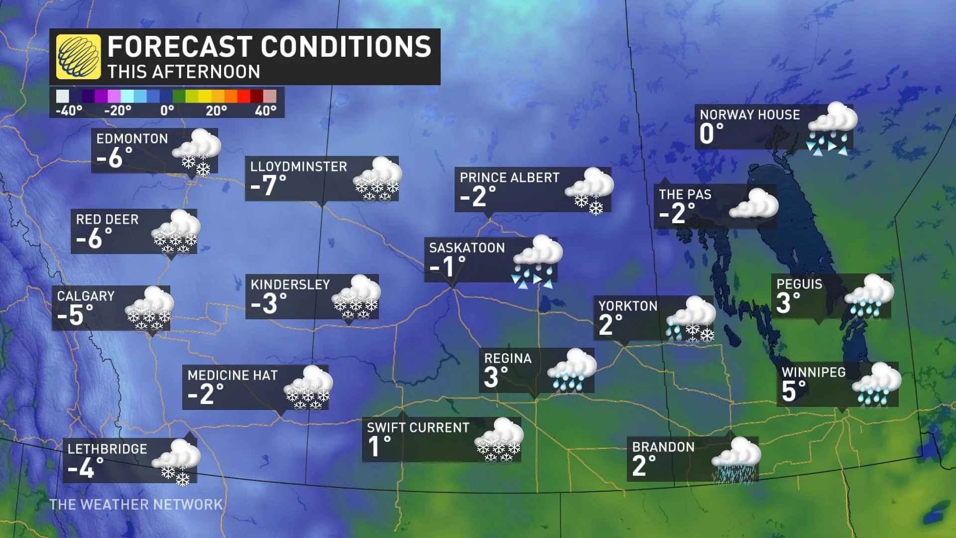 Wintry mix and heavy snowfall make for dicey travel on the Prairies ...