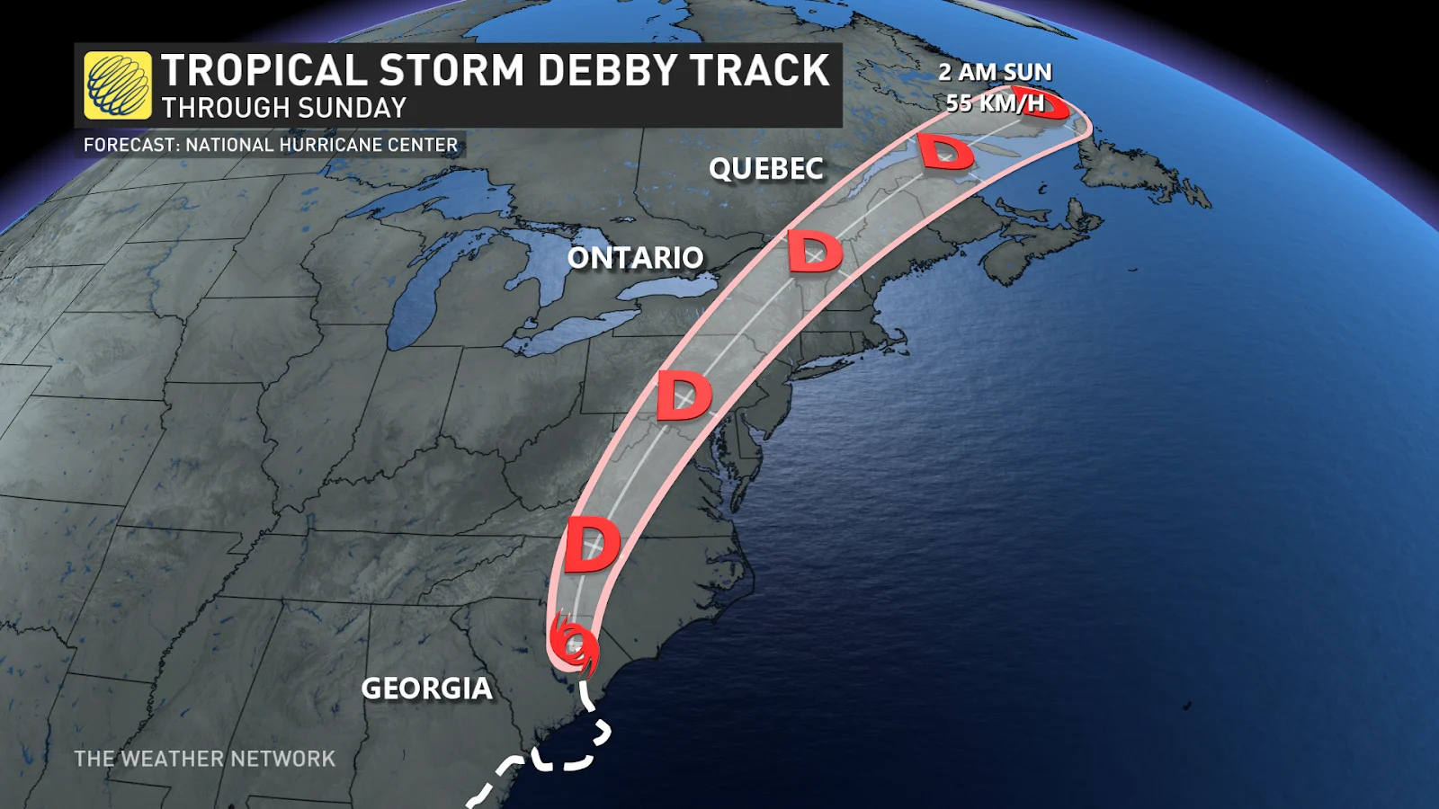 Debby remnants to soak parts of eastern Ontario, Quebec into the ...