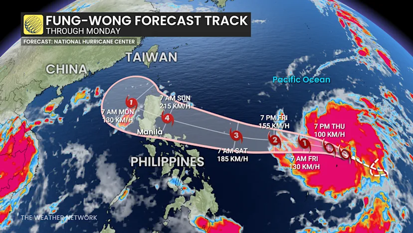 Manila braces as Typhoon Fung-Wong closes in - The Weather Network