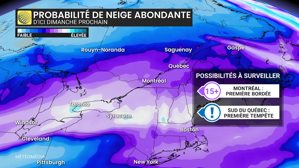 Tempête au Québec : Montréal dans la mire d'un système majeur - MétéoMédia