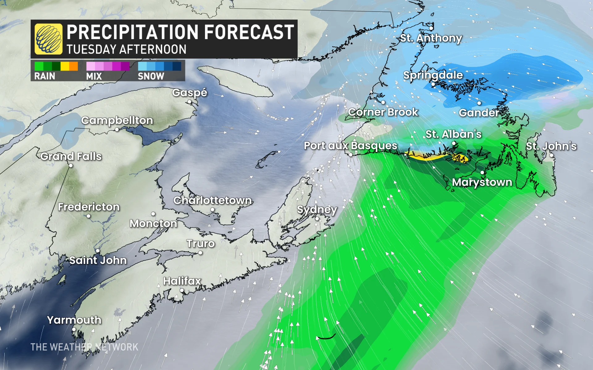 Fast-hitting storm prompts snowfall warnings over parts of Atlantic ...