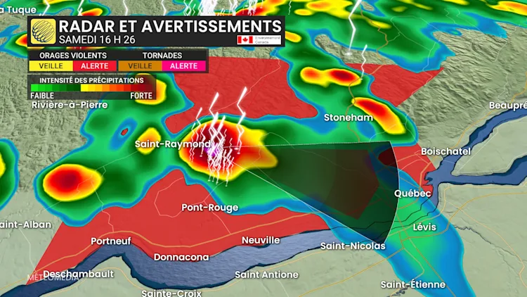 Des grêlons de la taille de 2 $ observés près de Québec - MétéoMédia