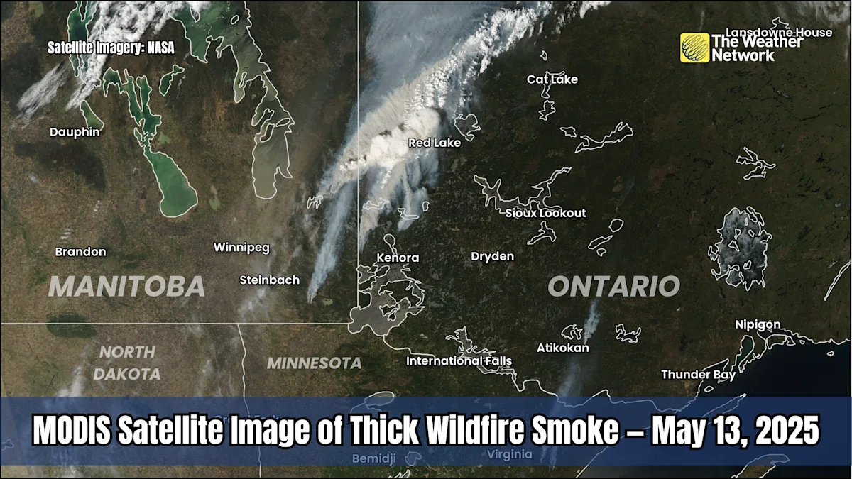 Satellites capture thick smoke pouring out of Canadian blazes - The ...