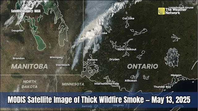 Satellites capture thick smoke pouring out of Canadian blazes - The ...